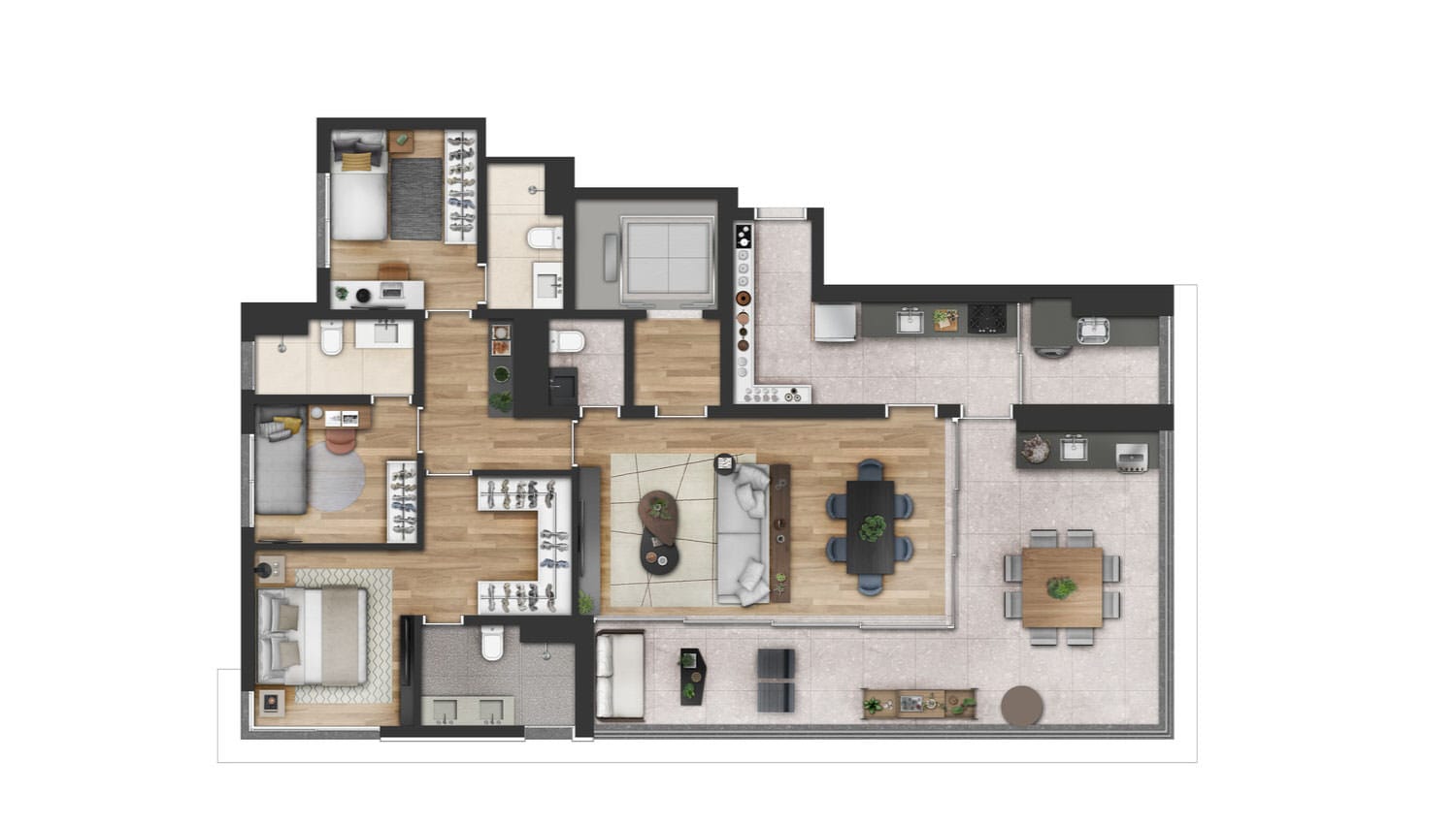 → EVOLVE Vila Mariana » Plantas de 97 a 148m² | Gafisa®