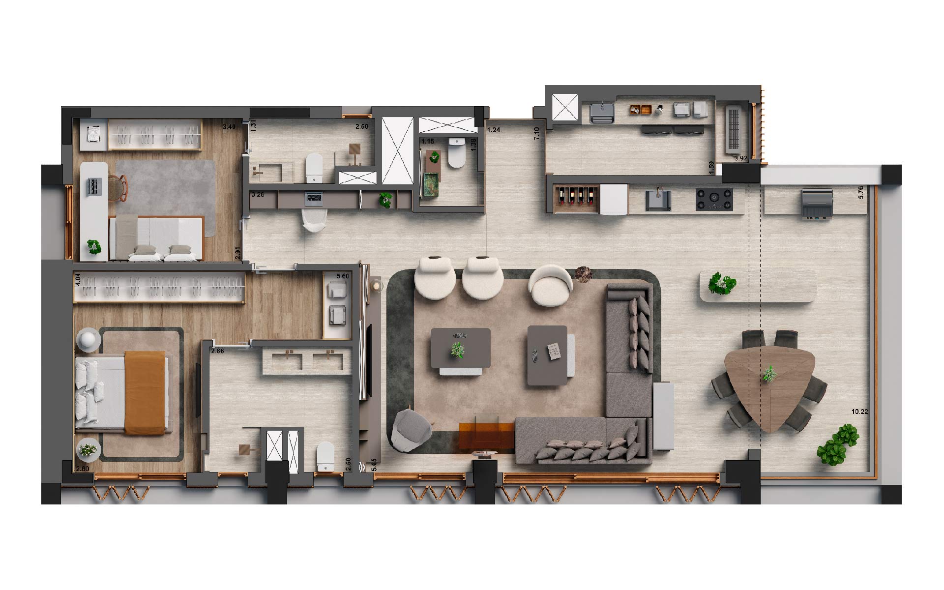 → ESQUINA Jardyn » Plantas de 70 a 132m² | Yuny | Jardins